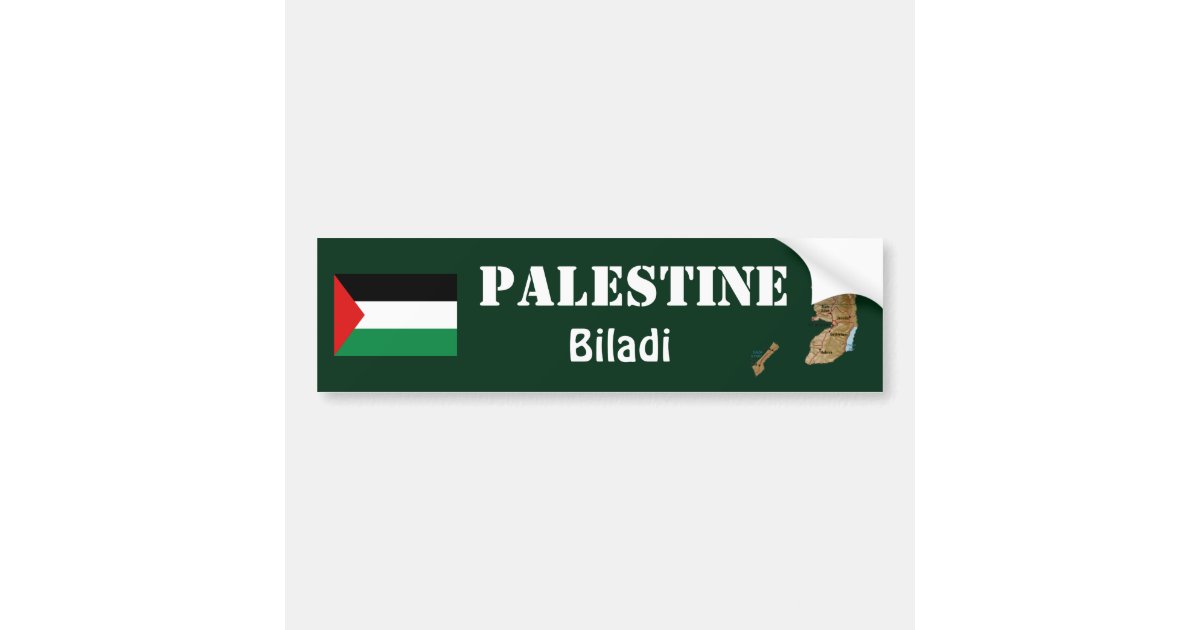 Palestine Flag + Map Bumper Sticker | Zazzle