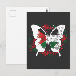 Palestine Flag Palestinians Butterfly Graphic Postcard | Zazzle