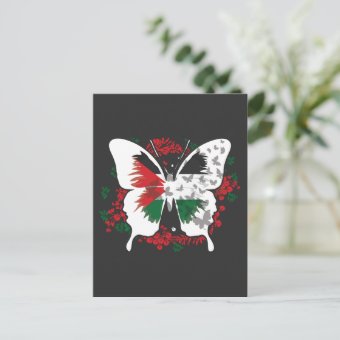 Palestine Flag Palestinians Butterfly Graphic Postcard | Zazzle
