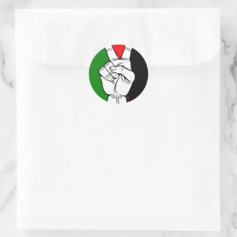 PALESTINE FLAG PEACE SIGN CLASSIC ROUND STICKER | Zazzle