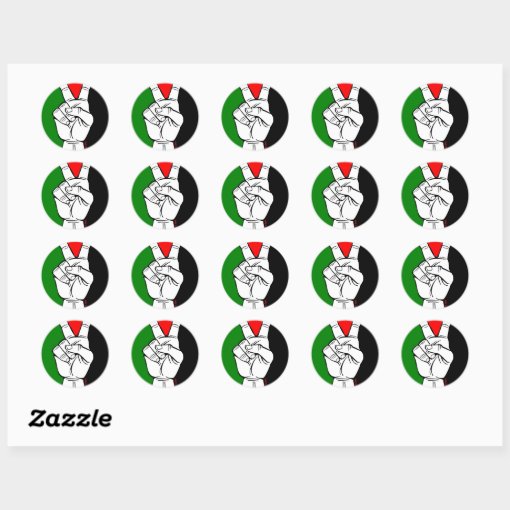 PALESTINE FLAG PEACE SIGN CLASSIC ROUND STICKER | Zazzle