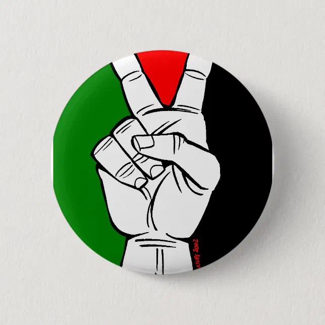 PALESTINE FLAG PEACE SIGN PINBACK BUTTON | Zazzle
