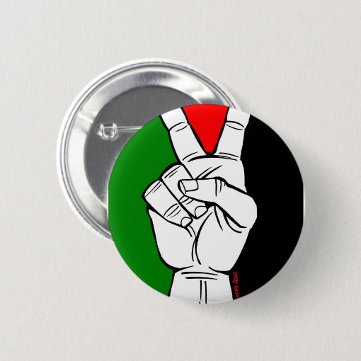 PALESTINE FLAG PEACE SIGN PINBACK BUTTON | Zazzle