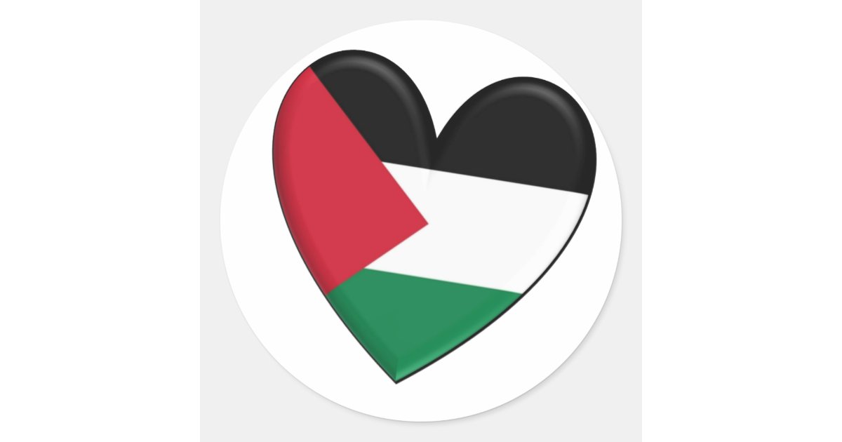 Palestine Heart Flag Classic Round Sticker | Zazzle