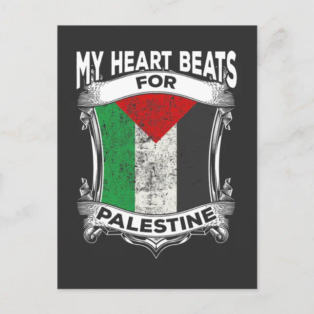 Palestine Heart Gaza Peace Palestinian Roots Postcard | Zazzle
