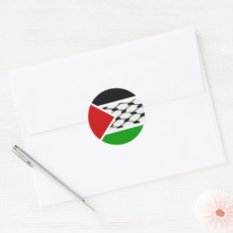 Palestine Keffiyeh Flag Classic Round Sticker | Zazzle