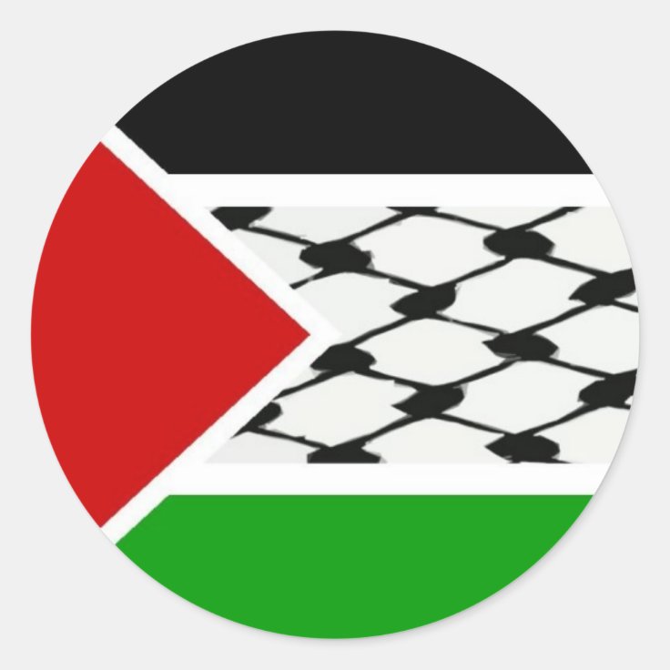 Palestine Keffiyeh Flag Classic Round Sticker | Zazzle