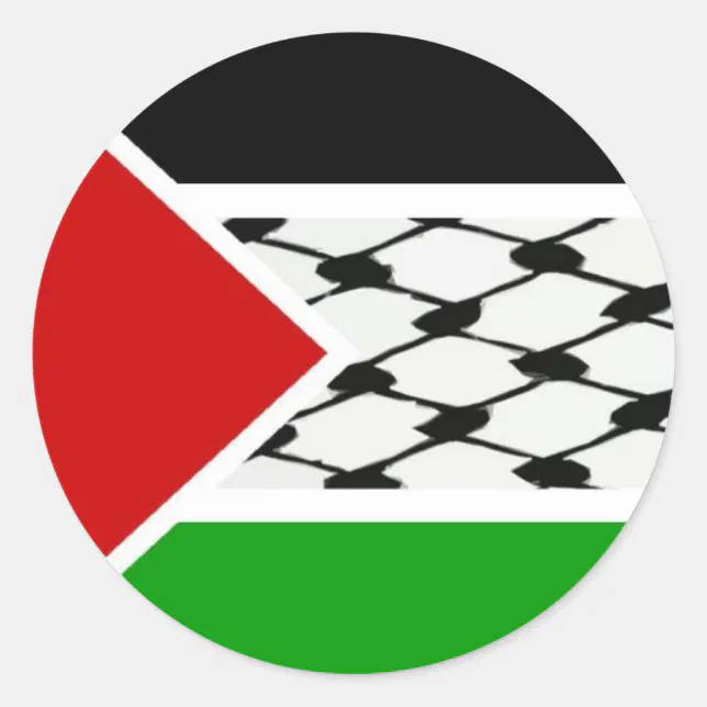 Palestine Keffiyeh Flag Classic Round Sticker | Zazzle