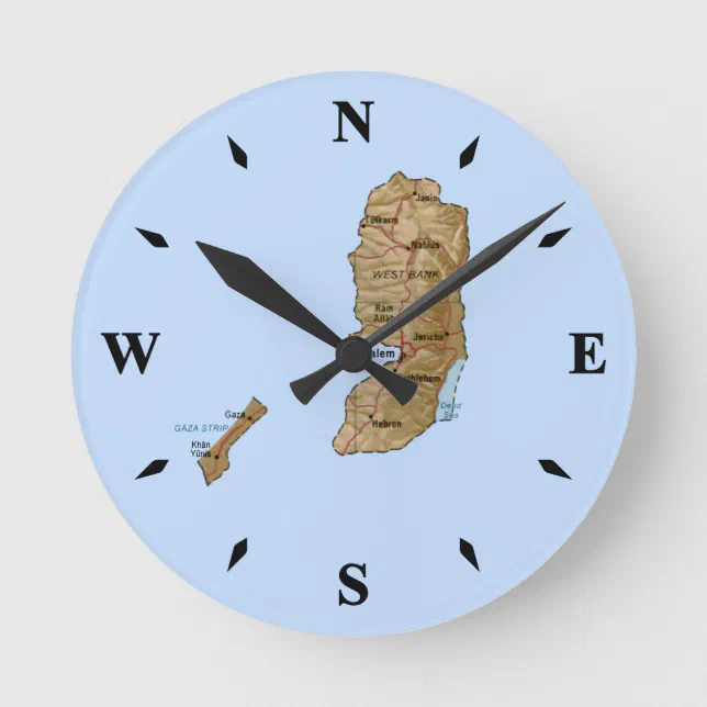 Palestine Map Clock | Zazzle