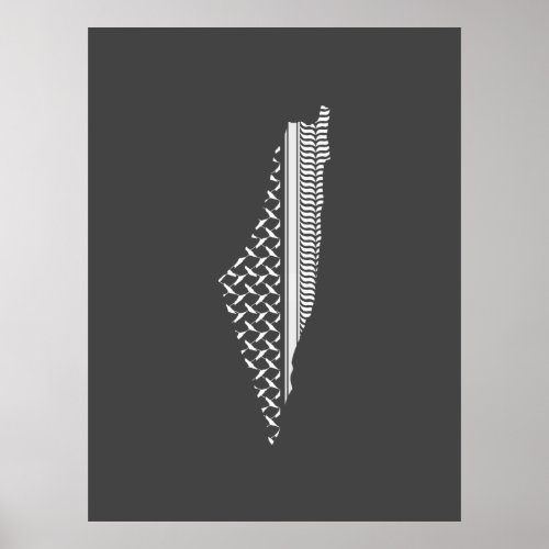 PALESTINE MAP KEFFIYEH FILISTIN POSTER Gifts | Gabriel Angel Design