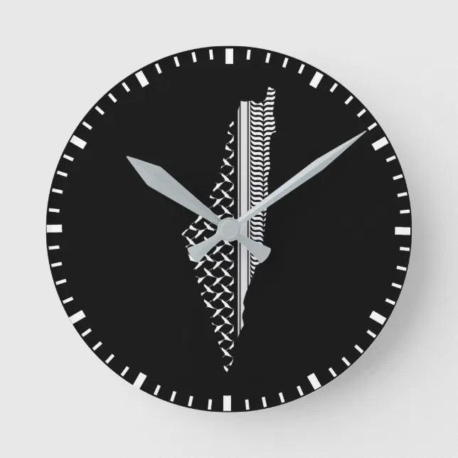 Palestine Map Keffiyeh filistin Round Clock | Zazzle