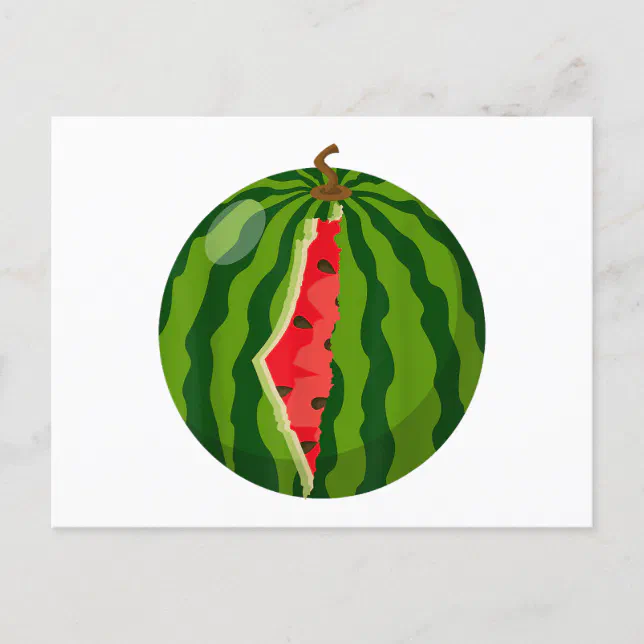 Palestine Map Watermelon Arabic Calligraphy Postcard | Zazzle