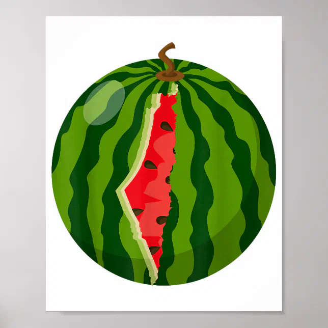 Palestine Map Watermelon Arabic Calligraphy Poster | Zazzle