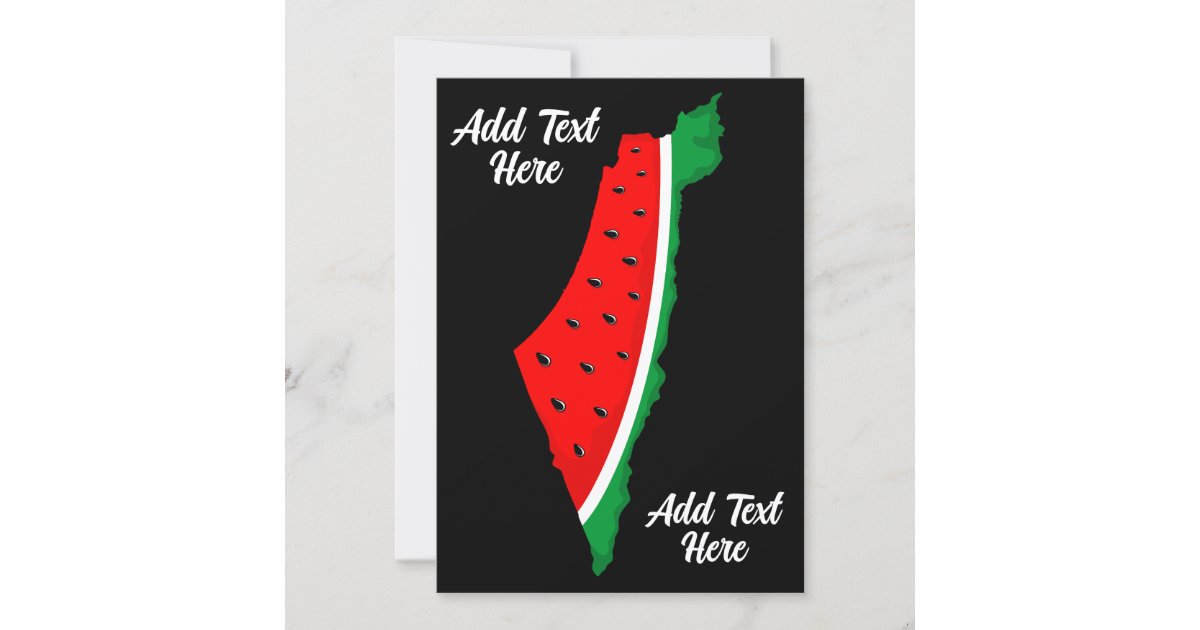 Palestine Map Watermelon Symbol of freedom Card | Zazzle
