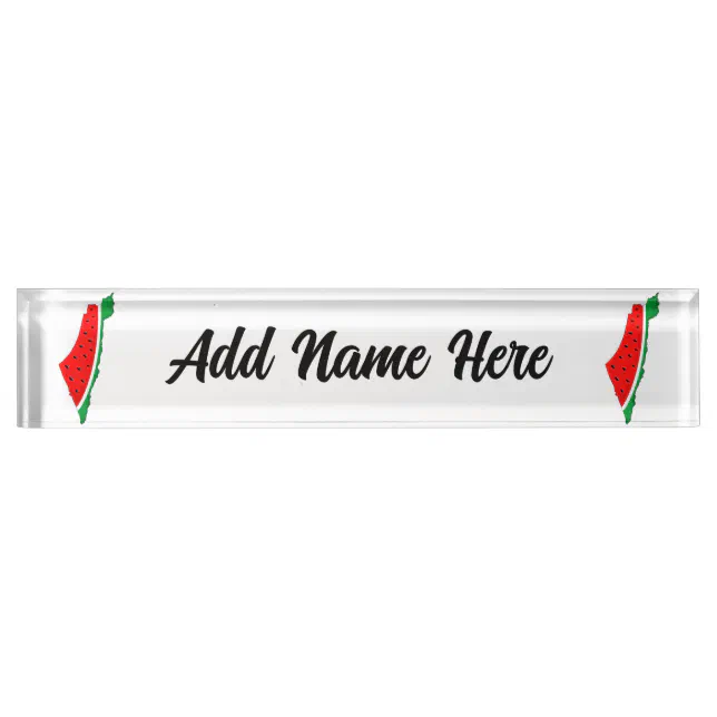 Palestine Map Watermelon Symbol of freedom Desk Name Plate | Zazzle