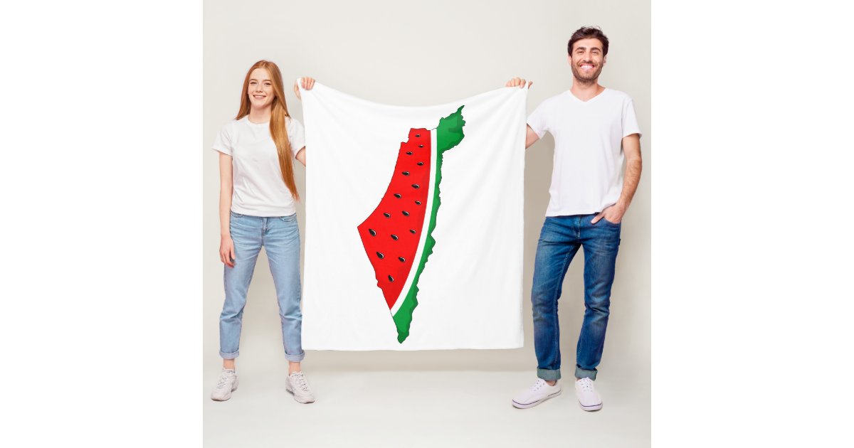 Palestine Map Watermelon Symbol of freedom Fleece Blanket | Zazzle