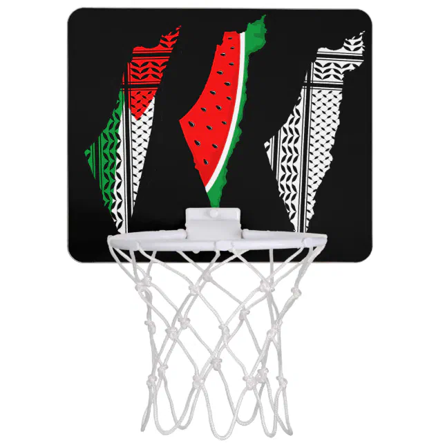 Palestine Map Watermelon Symbol of freedom Mini Basketball Hoop | Zazzle