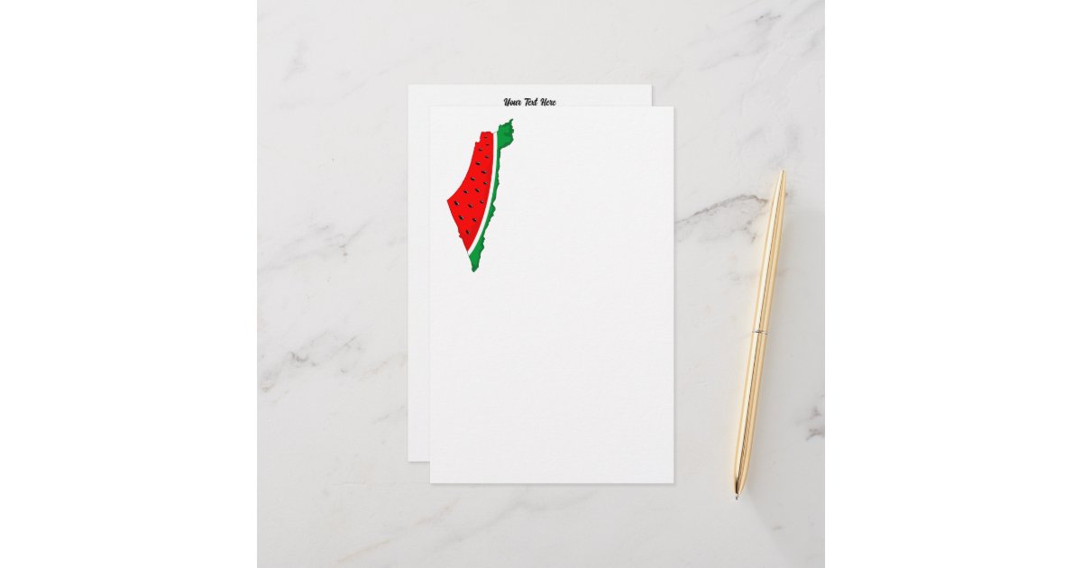 Palestine Map Watermelon Symbol of freedom Stationery | Zazzle