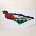 Palestine Map whith Flag and Keffiyeg Pattern Beach Towel | Zazzle