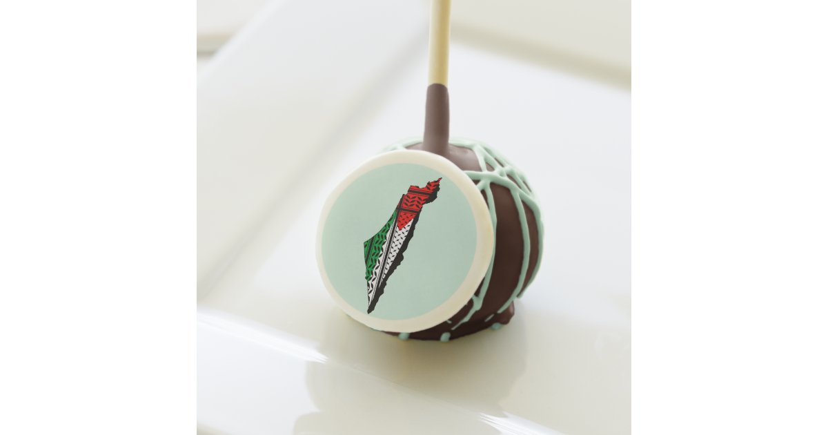 Palestine Map whith Flag and Keffiyeg Pattern Cake Pops | Zazzle