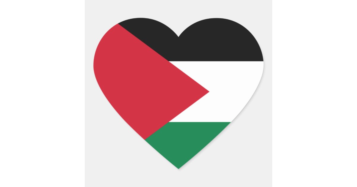 Palestine (Palestinian) Flag Heart Sticker | Zazzle