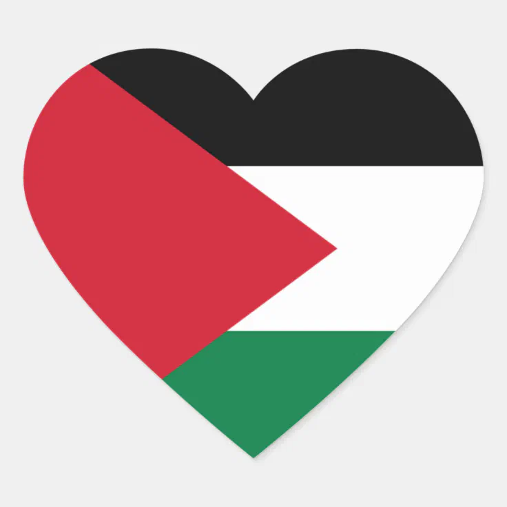 Palestine (Palestinian) Flag Heart Sticker | Zazzle