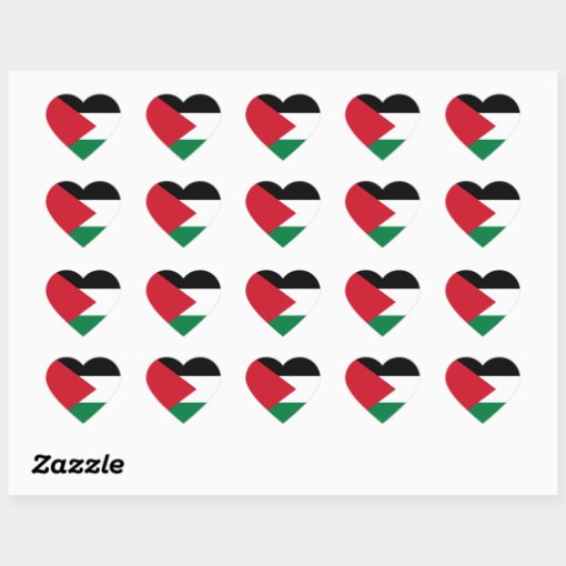 Palestine (Palestinian) Flag Heart Sticker | Zazzle