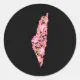Palestine Palestinian Flowered Map Classic Round Sticker | Zazzle