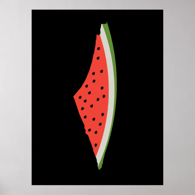 Palestine Watermelon Flag Map. Free Palestinians. Poster | Zazzle