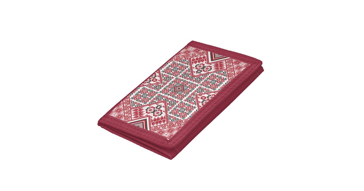 Palestinian Embroidery pattern 2 Trifold Wallet | Zazzle