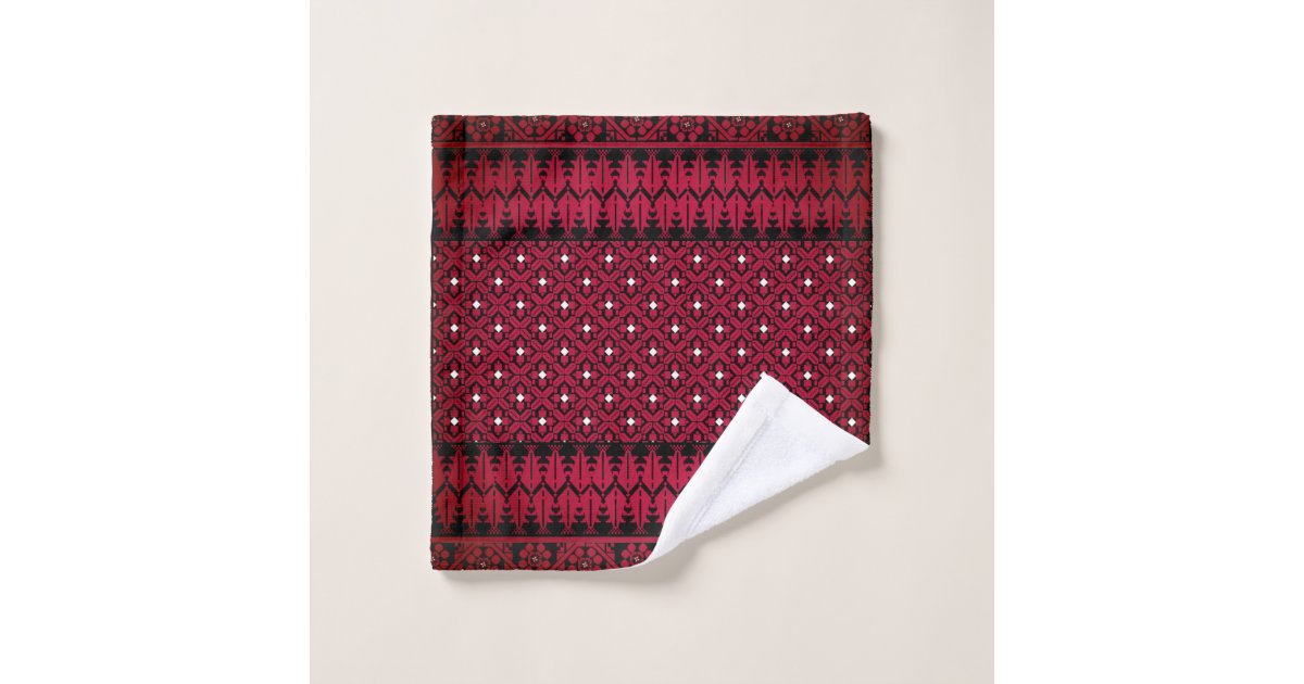 Palestinian Embroidery Tatreez printed design Thr Wash Cloth | Zazzle