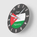 Palestinian flag customized Free Palestine Round Clock | Zazzle