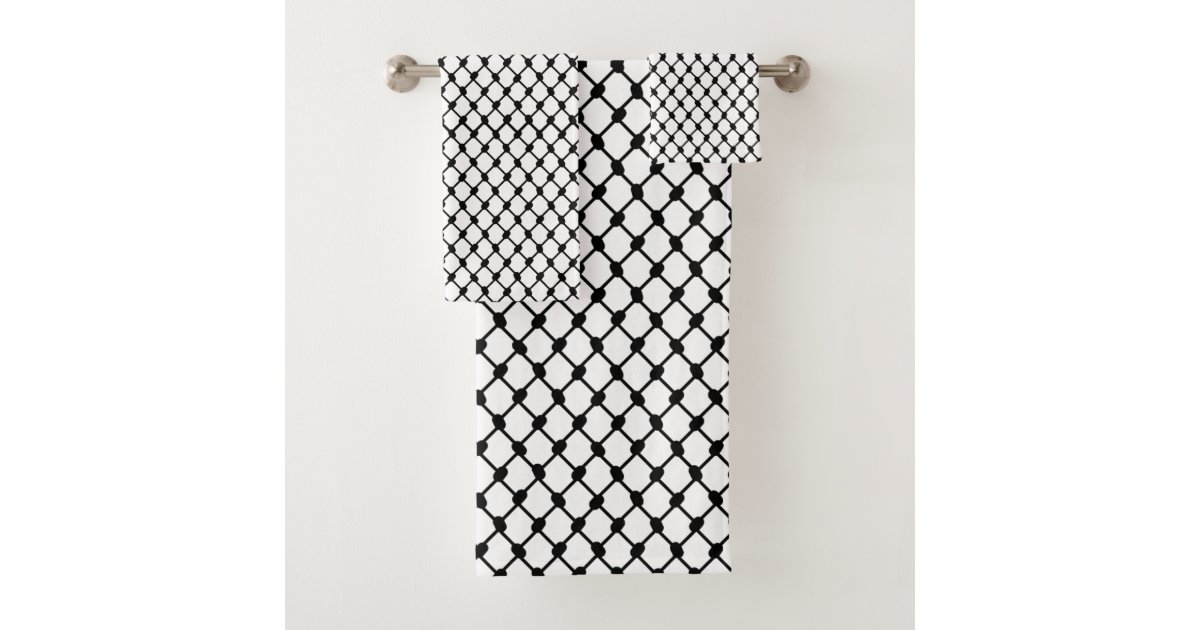 Palestinian Hatta Keffiyeh Kufiya Folk (2 Pattern) Bath Towel Set | Zazzle