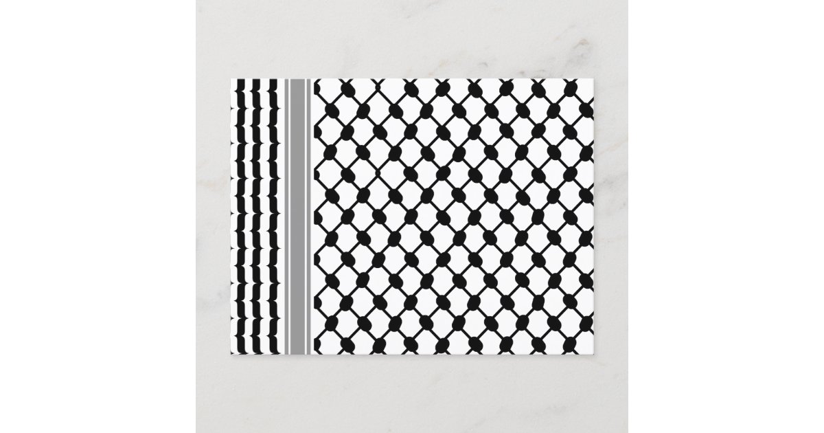 Palestinian Hatta Keffiyeh Kufiya Folk (2 Pattern) Postcard | Zazzle