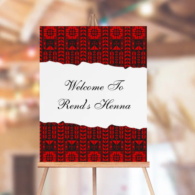 Palestinian Henna Welcome Sign | Zazzle