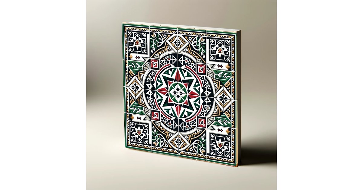 Palestinian Inspired Symmetrical Tile | Zazzle