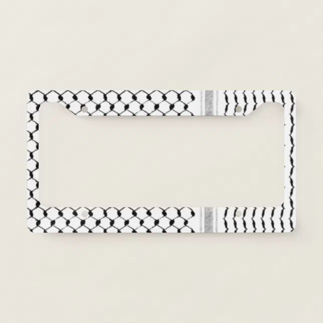 Palestinian Kufiya Custom Designed License Plate Frame | Zazzle