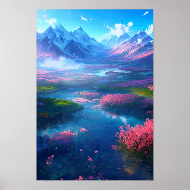 Palette of Lakes in the Vibrant Valley Poster | Zazzle