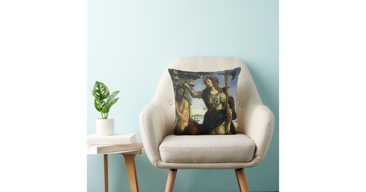 Pallas (Minerva) and Centaur by Sandro Botticelli Throw Pillow | Zazzle