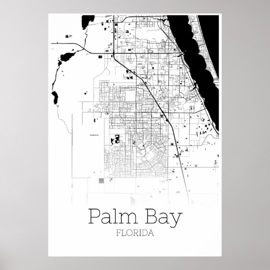 Palm Bay Map - Florida - City Map Poster | Zazzle.com