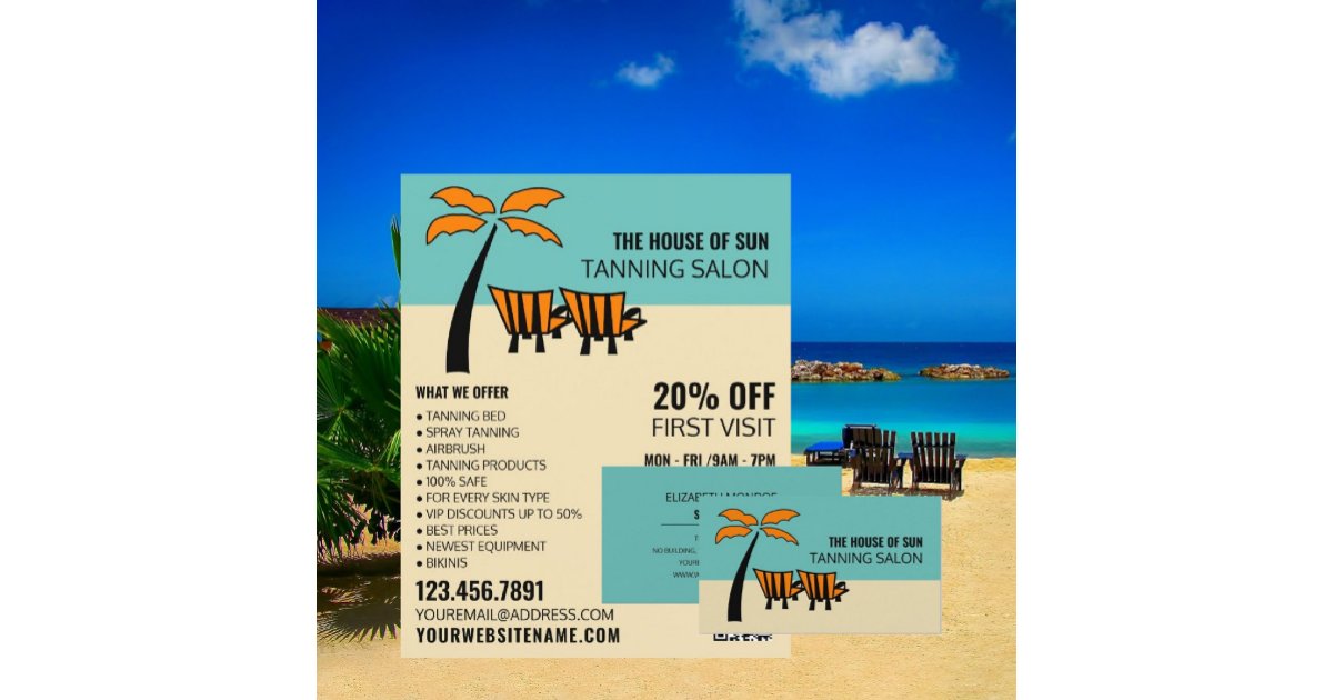 Palm Beach, Tanning Salon Advertising Flyer | Zazzle