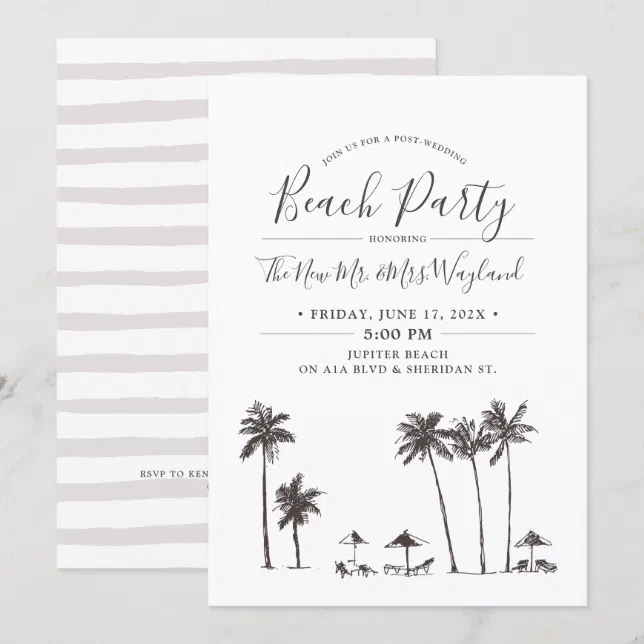 Palm Breeze Post Wedding Party Invitation Zazzle palm-breeze-post-wedding-party-invitation-zazzle