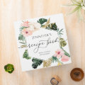 Palm Hibiscus Tropical Bridal Shower Recipe Book 3 Ring Binder | Zazzle