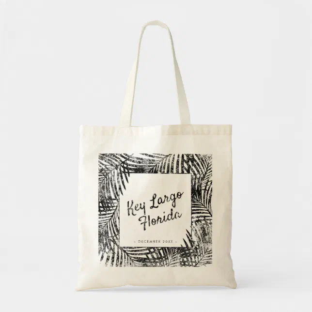 Palm Leaf Personalized Destination Wedding Welcome Tote Bag | Zazzle