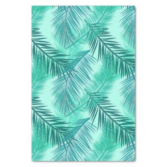 Palm Leaf Print, Turquoise, Teal and Light Aqua Tissue Paper | Zazzle