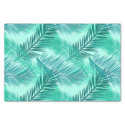 Palm Leaf Print, Turquoise, Teal and Light Aqua Tissue Paper | Zazzle