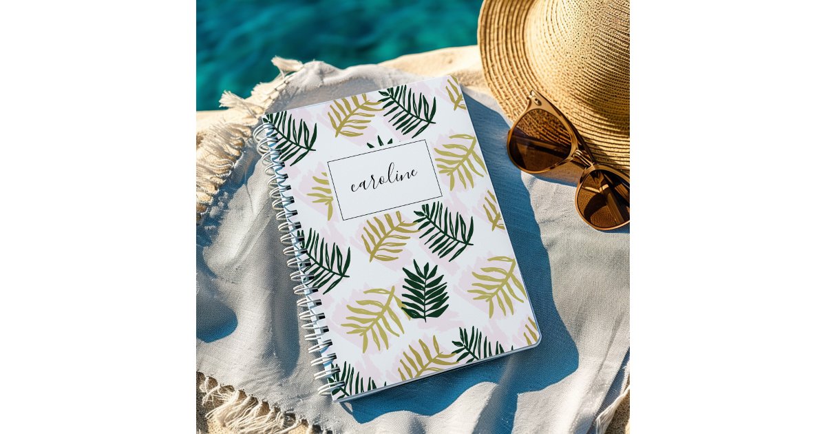 Palm Leaves Personalized Notebook | Zazzle