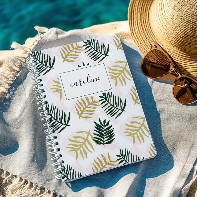 Palm Leaves Personalized Notebook | Zazzle