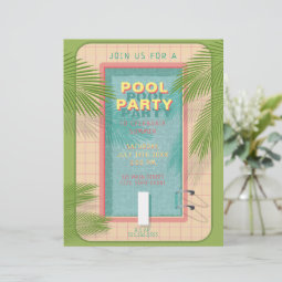 Palm Pool Party Flyer Invitation | Zazzle