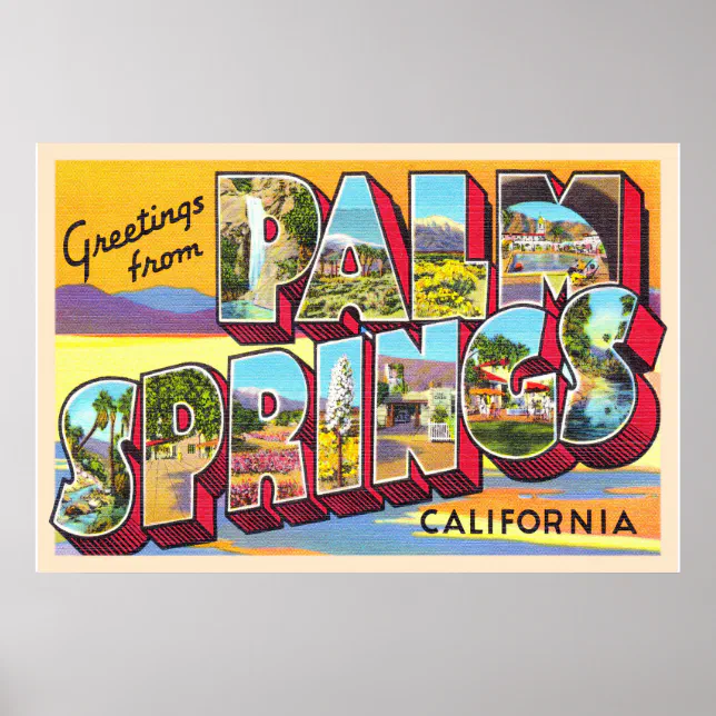 Palm Springs California CA Large Letter Postcard Poster | Zazzle